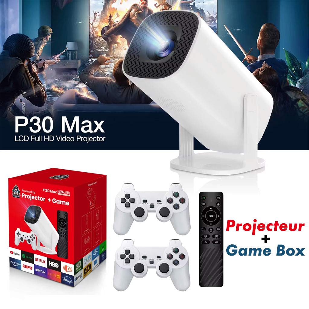 P30 MAX Retro video game consoles Android11 et Projecteur 4K - Redmad